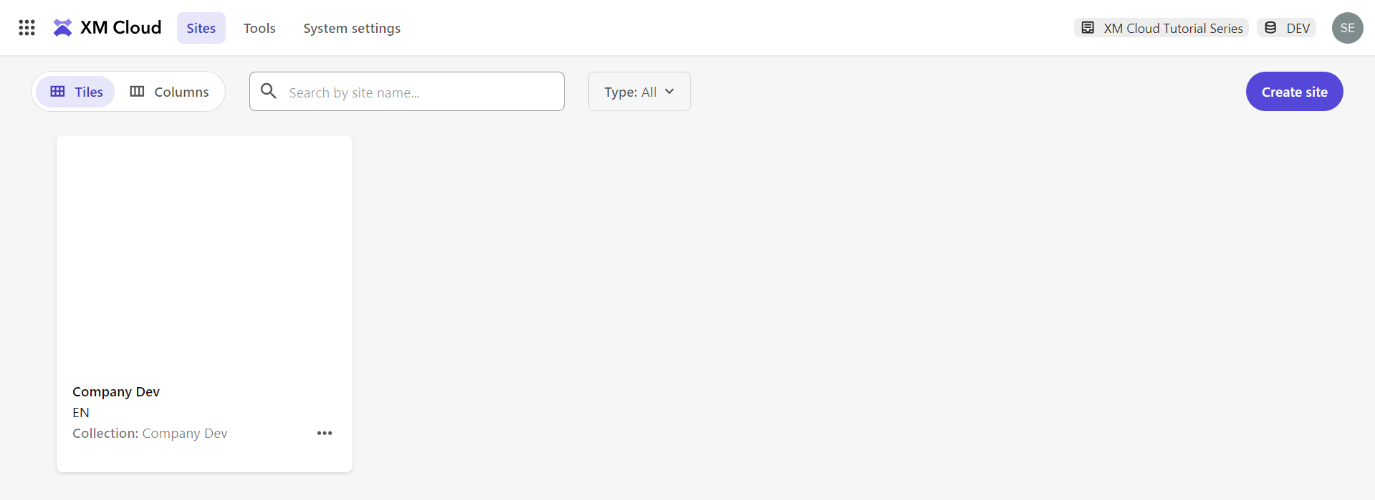 Tutorial: How to Create a Site and Connect your App