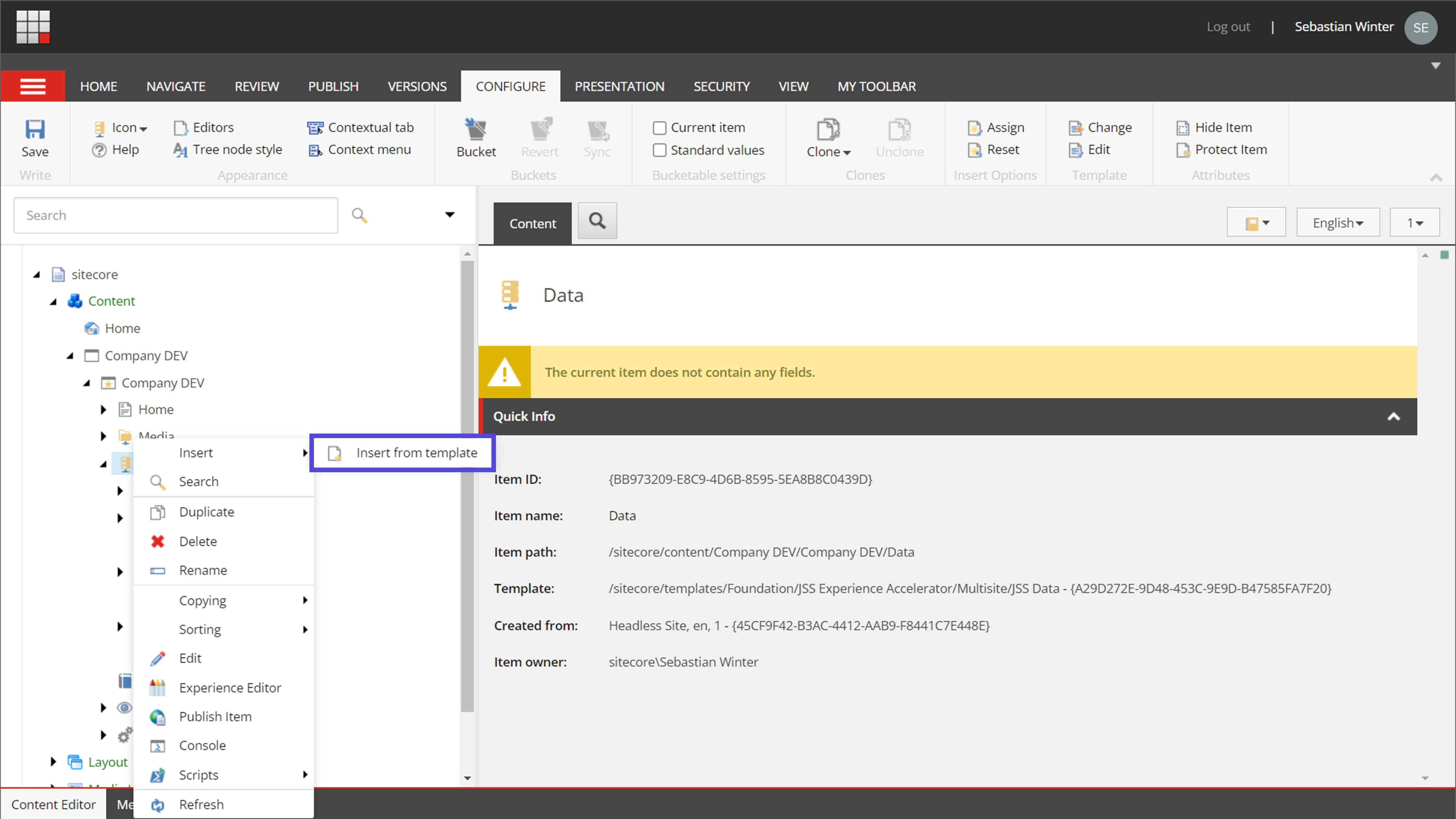 Tutorial: How to Create a Component Data Template in XM Cloud